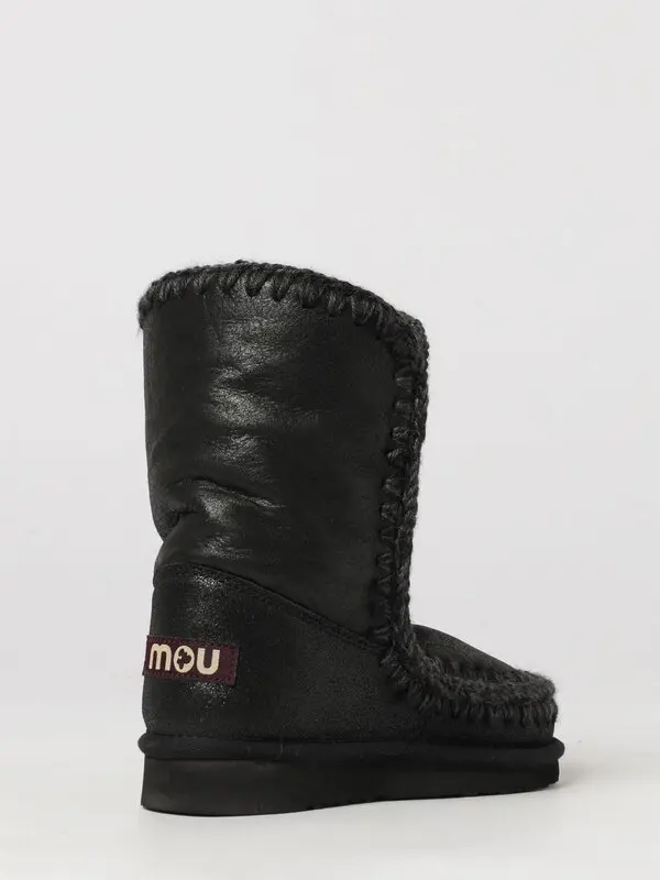 Mou Eskimo Nubuck Ankle Boots With Exposed Stitching And Wool Lining