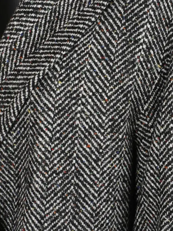 Tagliatore Chevron Pattern Knee-length Double-breasted Wool-blend Coat