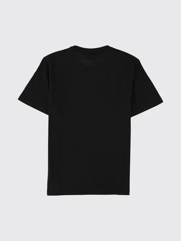 Hugo Crewneck Cotton T-shirt With Graphic Print And Contrast Logo On The Chest - Black
