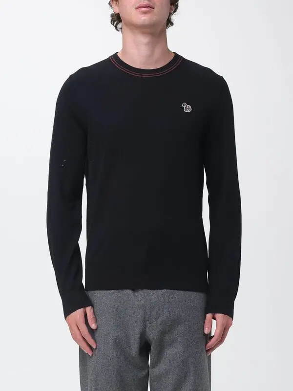 Paul Smith Logo-embroidered Merino Wool And Cotton-blend Crewneck Jumper - Black