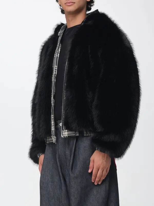 PDF Reversible Hooded Bomber Jacket In Check Faux Fur