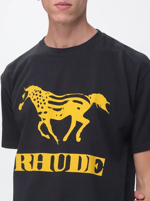 Rhude Dinero Graphic Print Crewneck Cotton T-shirt