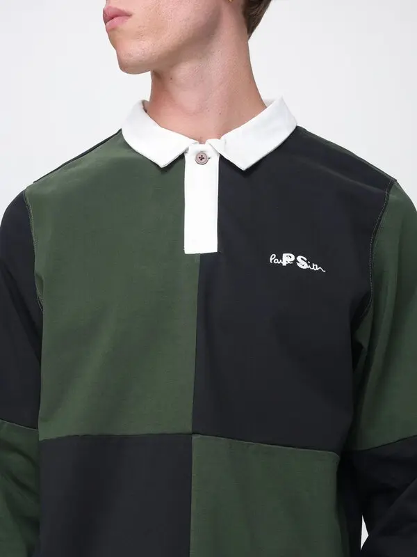 Paul Smith Long-sleeved Check Cotton Polo Shirt
