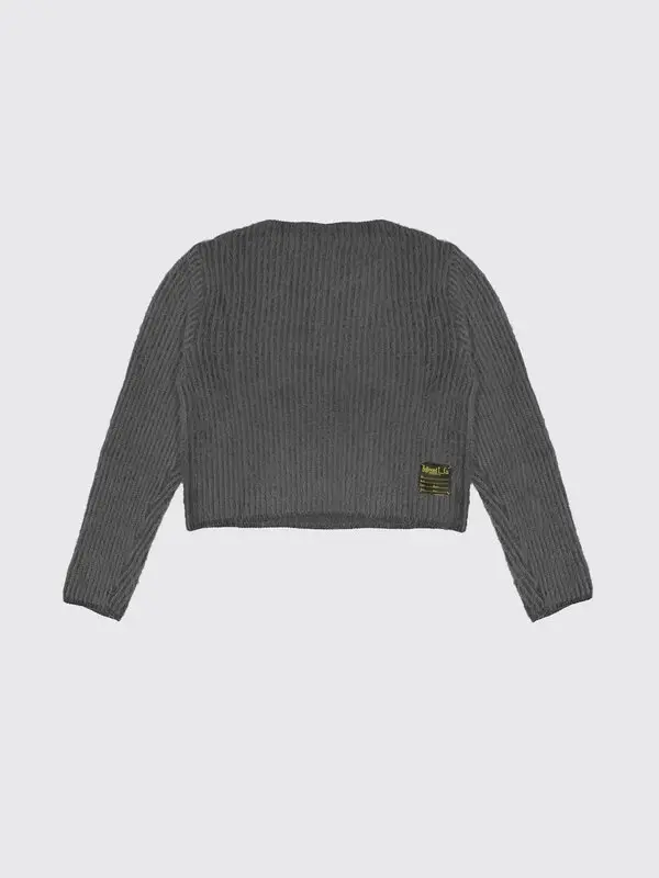 HTC LOS ANGELES Wool Crew-neck Jumper With Crest And Ribbed Trims - Grey