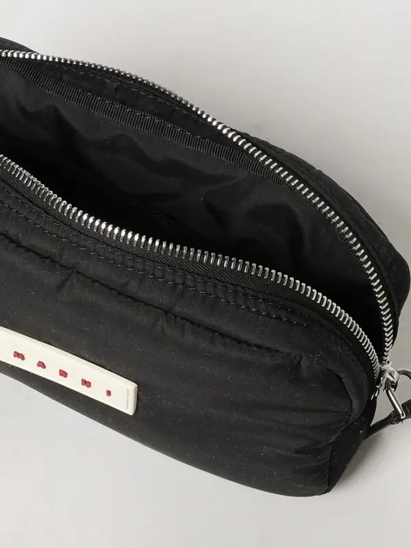 Marni Nylon Document Holder Pouch With Applied Logo And Zip Closure