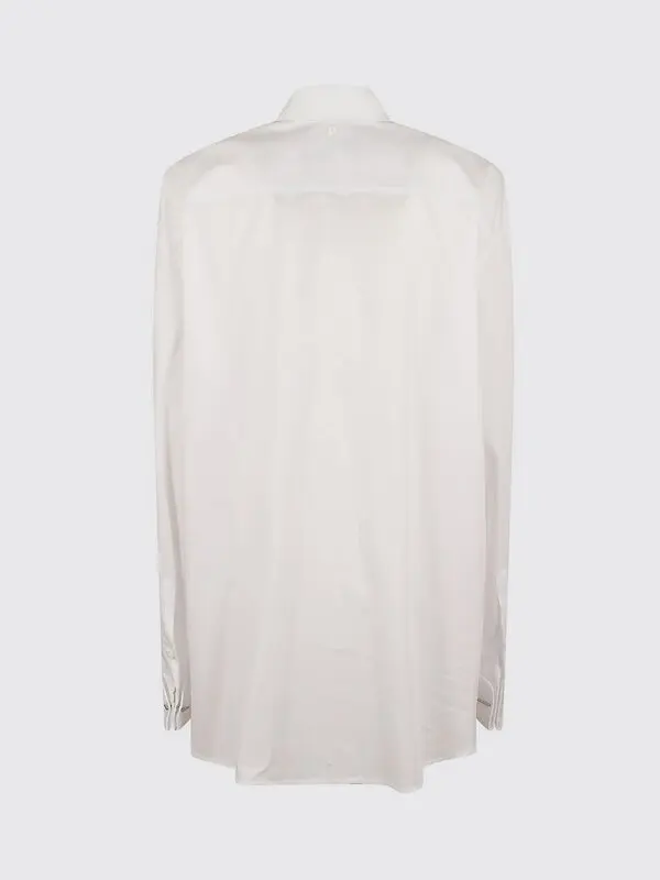 DONDUP Slim Fit Cotton Shirt With French Collar And Curved Hem