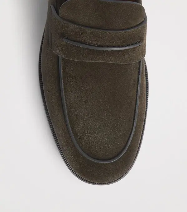 Zegna Suede Penny Loafers