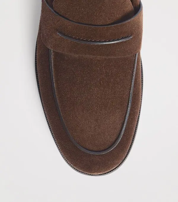 Zegna Suede Penny Loafers