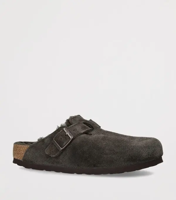 BIRKENSTOCK Shearling Boston Clogs - Brown