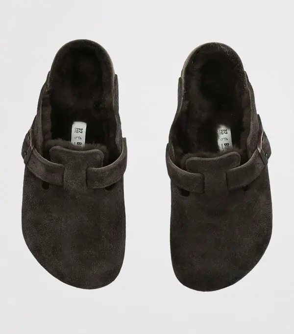 BIRKENSTOCK Shearling Boston Clogs - Brown