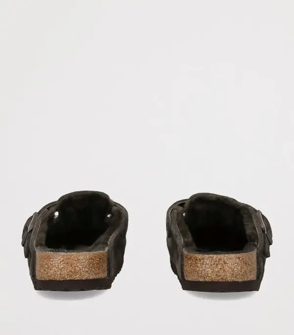 BIRKENSTOCK Shearling Boston Clogs - Brown