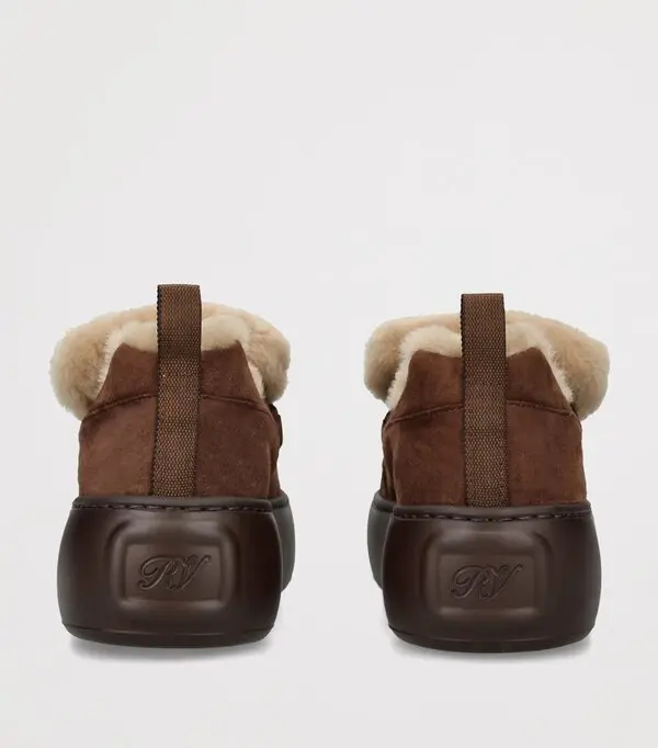 ROGER VIVIER Suede-shearling Viv' Up Sneakers
