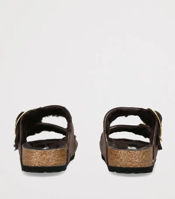 BIRKENSTOCK Suede-shearling Arizona Sandals - Brown