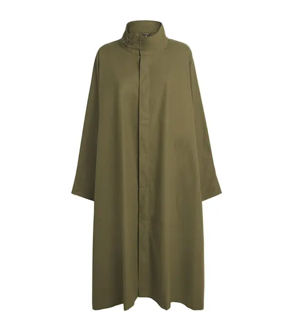 Eskandar Cotton-blend Drop-shoulder Raincoat