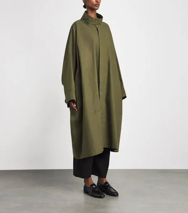 Eskandar Cotton-blend Drop-shoulder Raincoat