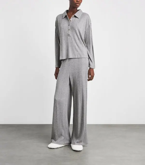 Eberjey Ribbed Pyjama Top - Grey