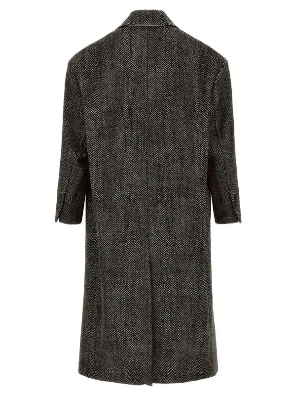 AMI Paris Double-breasted Coat - Black