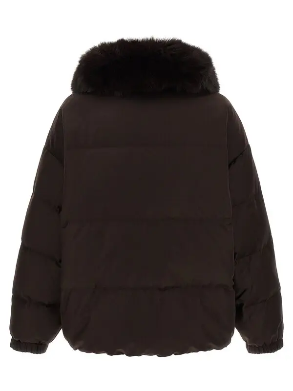 YVES SALOMON Flannel Down Jacket With Mittens
