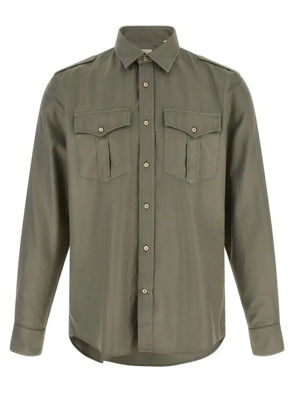 Brunello Cucinelli Cotton Chevron Shirt