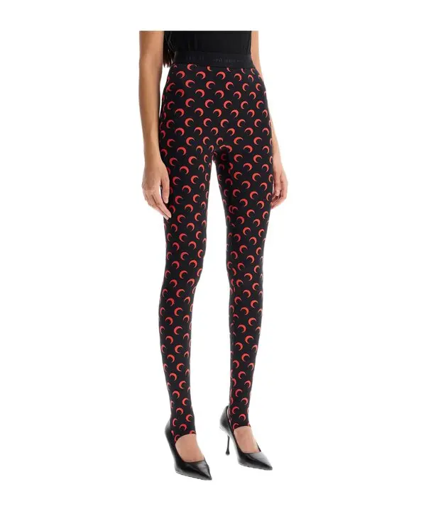 MARINE SERRE All-over Monogram Printed Elasticated-waistband Leggings
