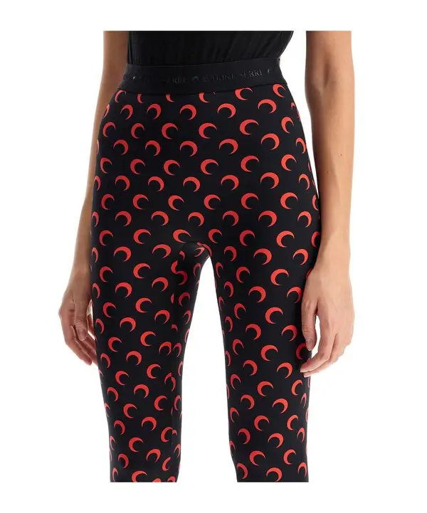MARINE SERRE All-over Monogram Printed Elasticated-waistband Leggings