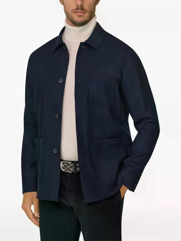 Boggi Milano Shacket In Diagonal Wool