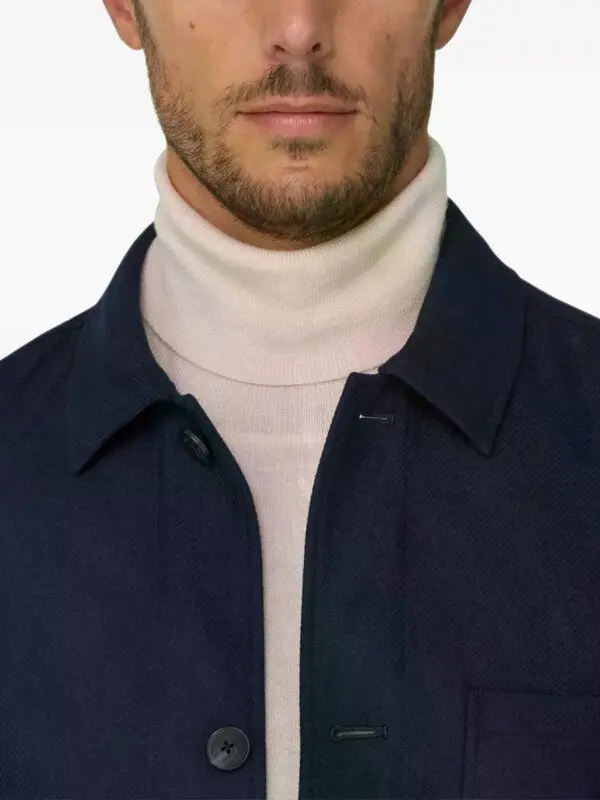 Boggi Milano Shacket In Diagonal Wool