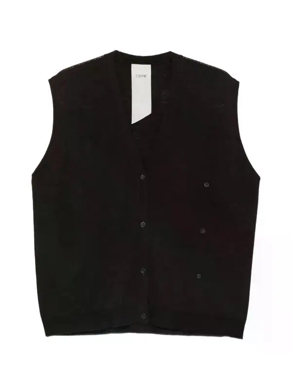 RAME V-neck Button-detail Top