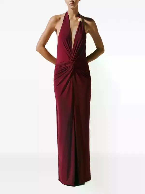 BAOBAB Eleonora Knotted Resin-embellished Maxi Dress