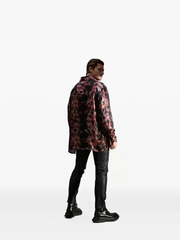 TESSITURA Digital Snake-print Silk Shirt