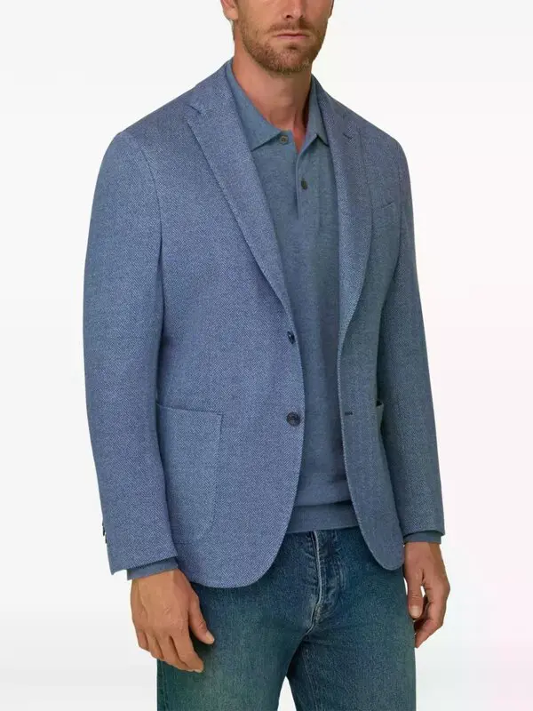 Boggi Milano Blazer Herringbone Wool-cotton B Jersey