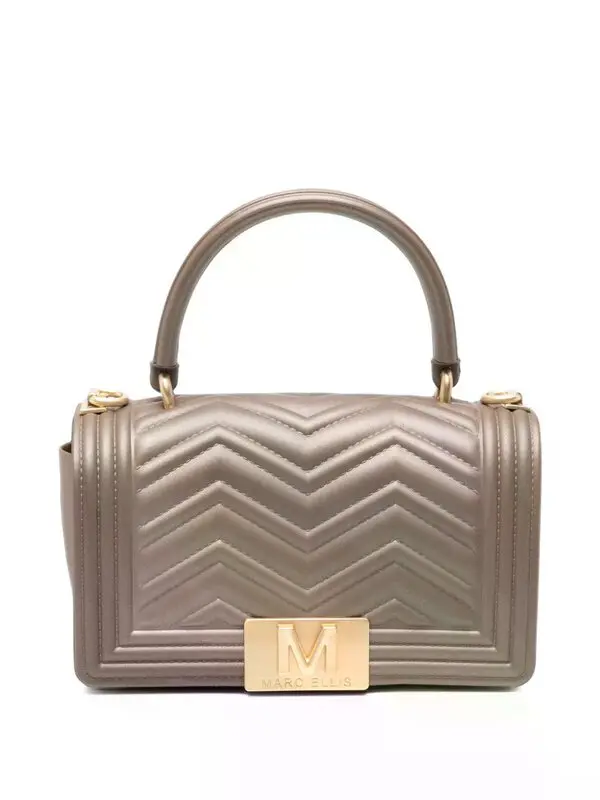 MARC ELLIS Chevron-quilted Logo-plaque Shoulder Bag