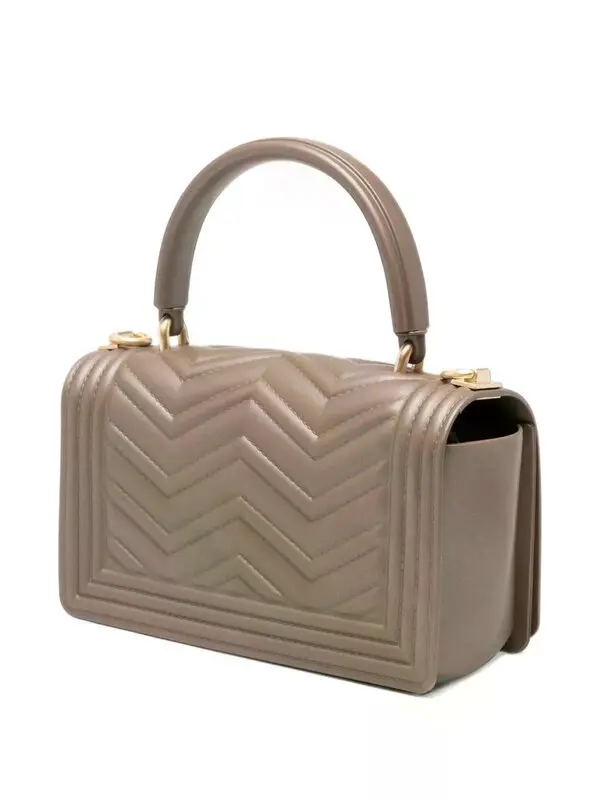 MARC ELLIS Chevron-quilted Logo-plaque Shoulder Bag