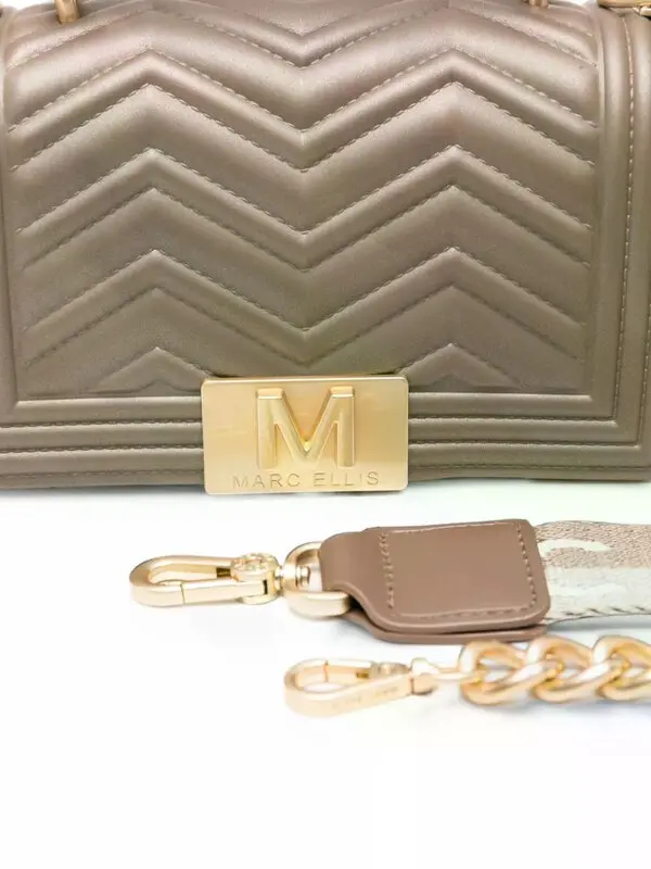 MARC ELLIS Chevron-quilted Logo-plaque Shoulder Bag