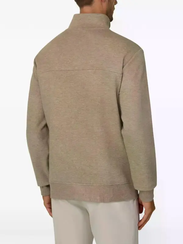 Boggi Milano Quarter-zip Sweatshirt In Cotton Blend Scuba Mélange
