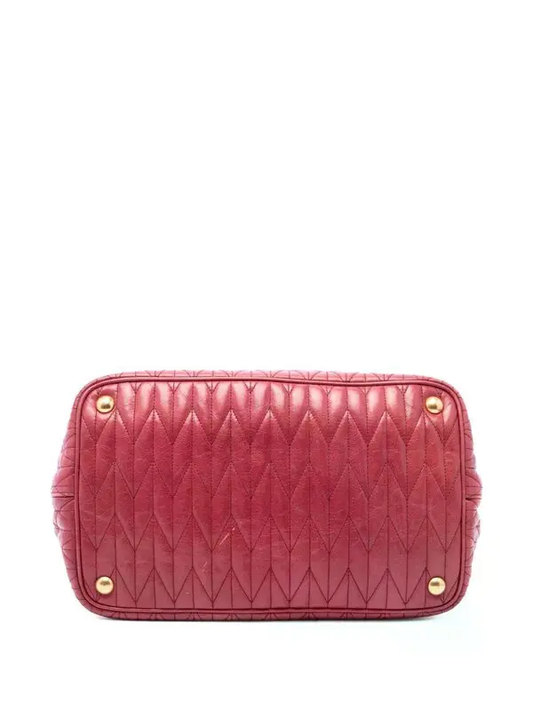 Miu Miu 2010-2026 Medium Matelasse Vitello Shine Double Handle Tote Satchel