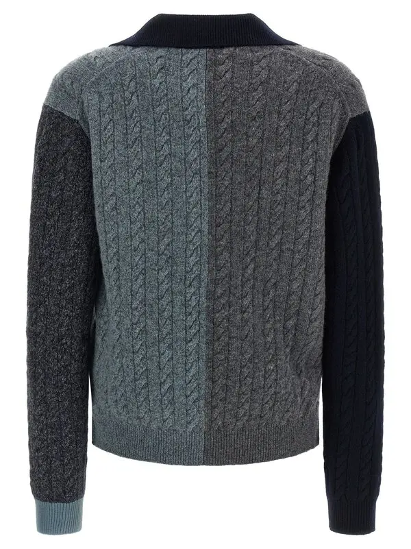 FERRAGAMO Color Block Braid Sweater