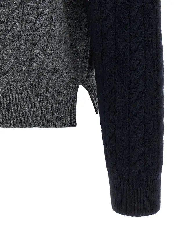 FERRAGAMO Color Block Braid Sweater
