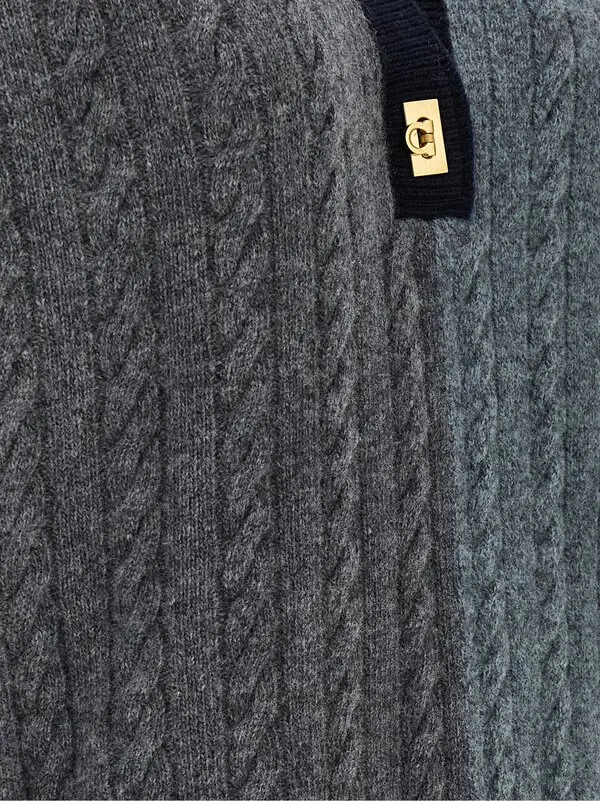 FERRAGAMO Color Block Braid Sweater