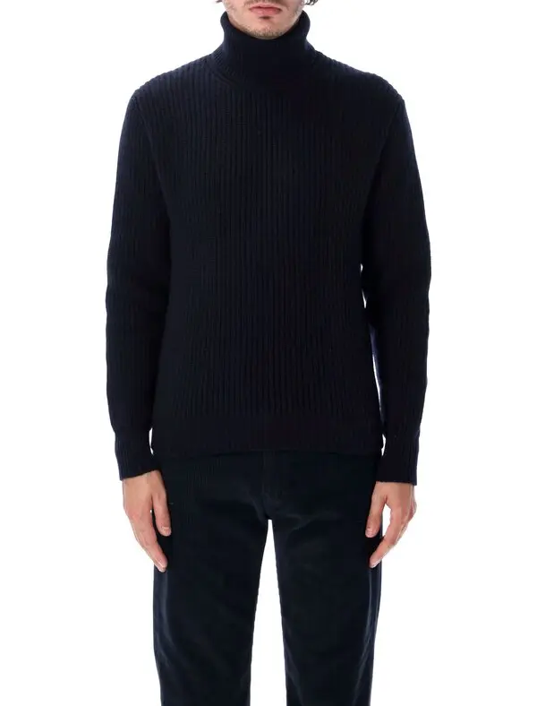FORTELA Ribbed Turtleneck Sweater - Blu