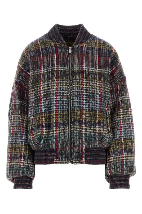 Missoni Embroidered Wool Bomber Jacket For - Checked