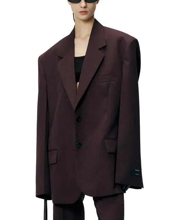 L'EMIUNE Wool Notch Lapel Blazer