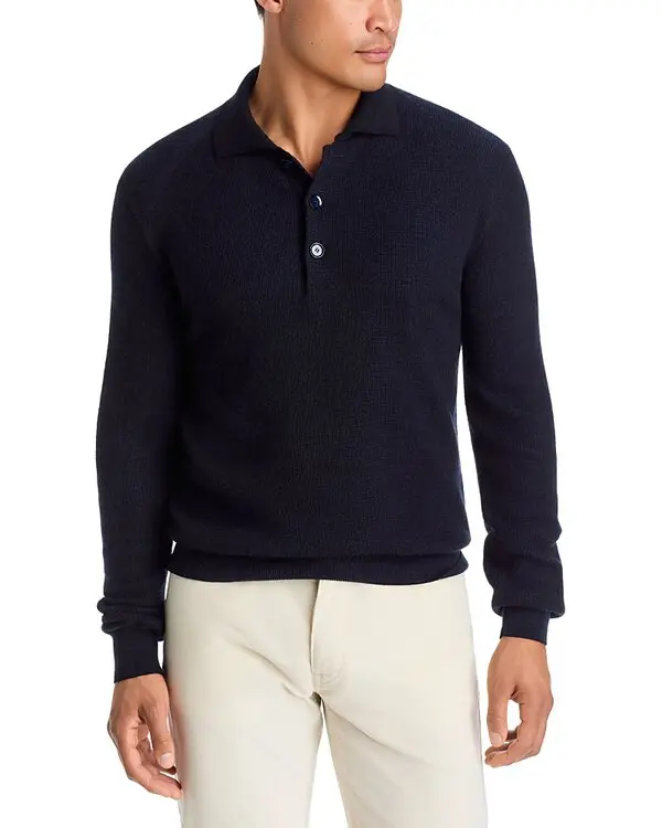 Brioni Cashmere & Wool Vanise Sweater Polo - Navy