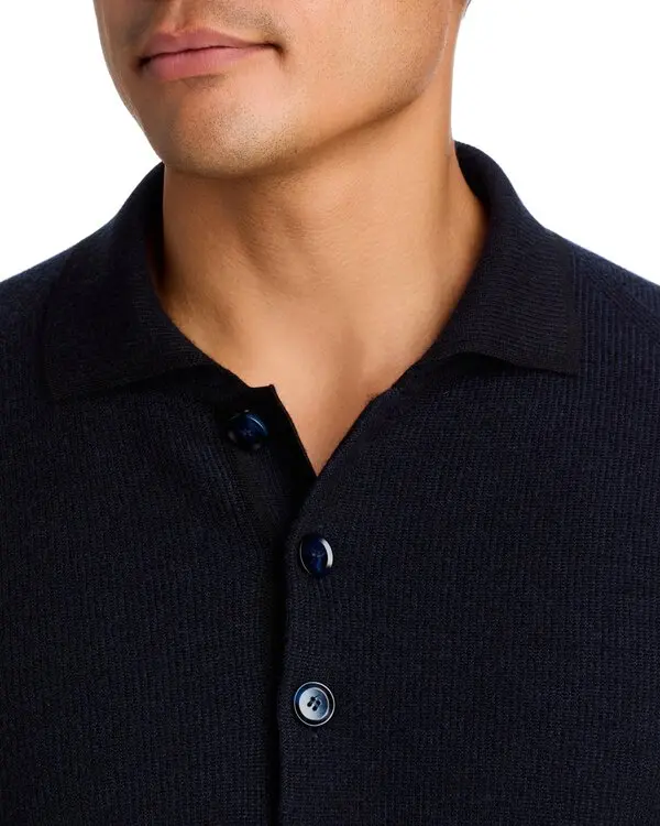 Brioni Cashmere & Wool Vanise Sweater Polo - Navy