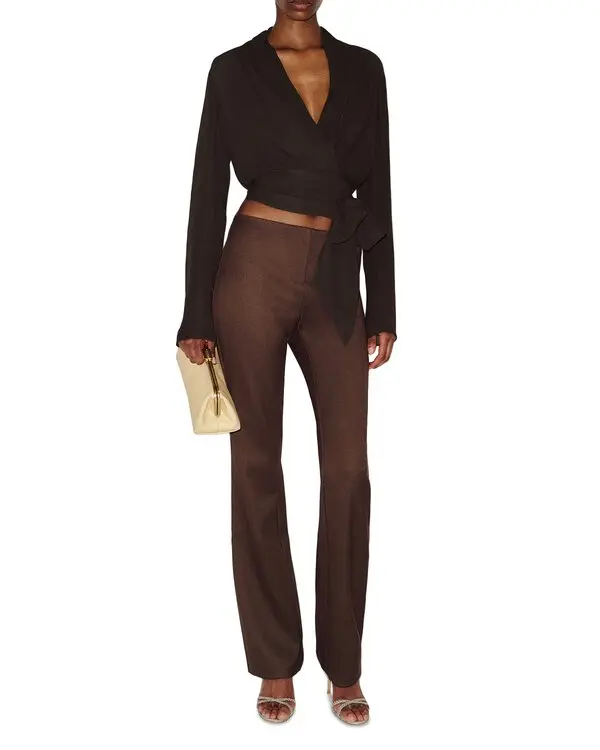 REFORMATION Zev Wrap Top - Mole