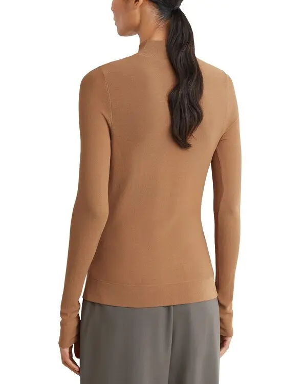REISS Sheer Inset Knit Top