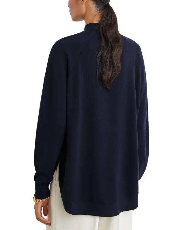 REISS River Funnel Neck Curved Hem Sweater