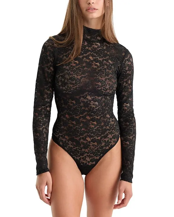 Good American The Lace Turtleneck Bodysuit