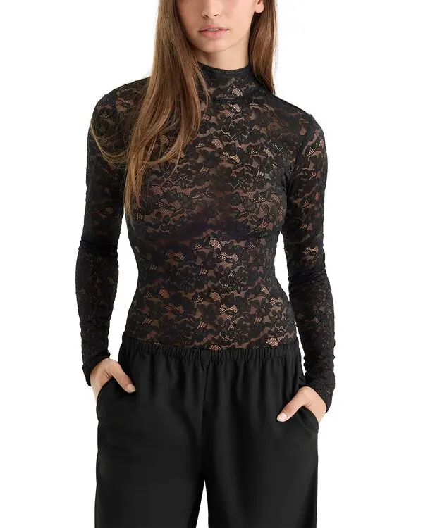 Good American The Lace Turtleneck Bodysuit