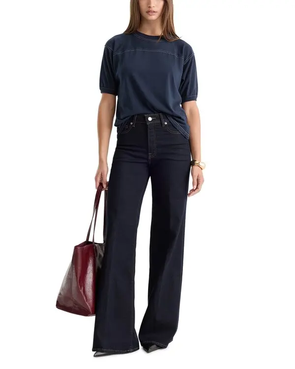Good American Good Waist Mid Rise Palazzo Jeans